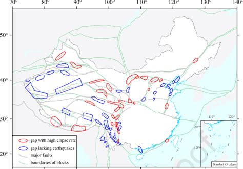 The Distribution Of Seismic Gap And Major Faults In The Active Tectonic