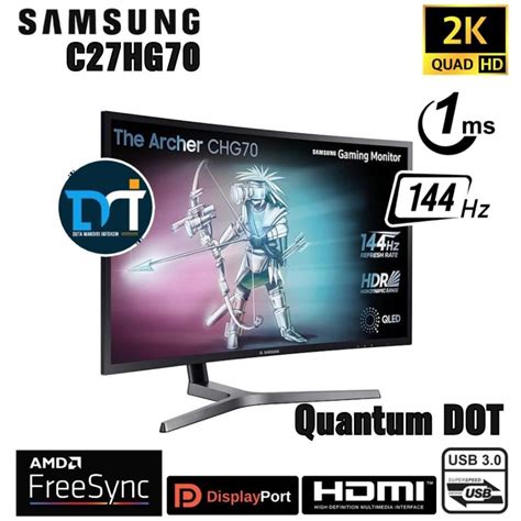 Jual Samsung C27hg70 27 Inch Curved Wqhd 144hz 1ms Dp Hdmi Monitor