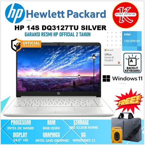 Jual Laptop Sekolah Hp S Dq Dq Tu Tu Intel N Gb Gb Ssd Silver Gold Garansi