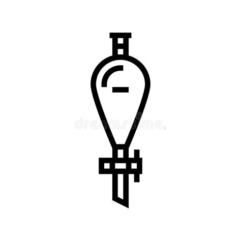 Separatory Funnel Chemical Glassware Lab Line Icon Vector Illustration