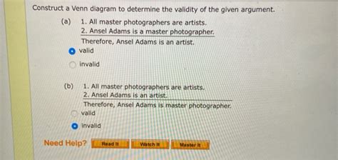 Solved Construct A Venn Diagram To Determine The Validity Of Chegg