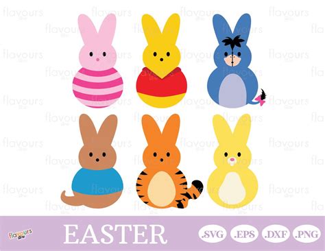Winnie Pooh Easter Peeps Svg Pooh Bunny Svg Holiday Easter Svg