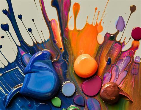 Vibrant Abstract Color Blobs A Captivating Macro Close Up Stock Illustration Illustration Of