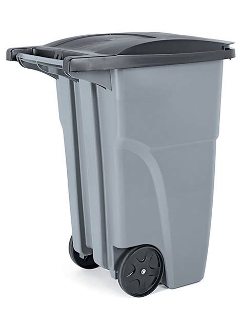 Rubbermaid® Trash Can With Wheels 50 Gallon Gray H 1107gr Uline