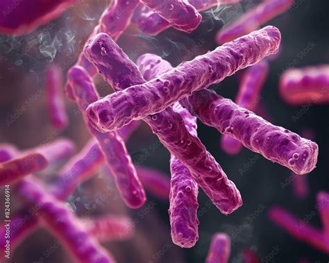 Mycobacterium Tuberculosis Bacteria Under Microscope Extreme High Detail Lung Tissue