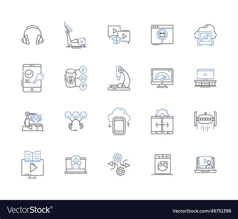 Data Privacy Outline Icons Collection Data Vector Image