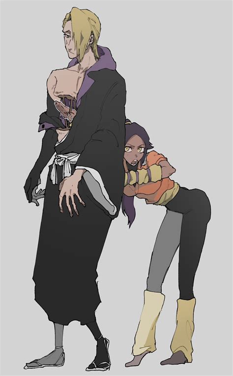 Shihouin Yoruichi And Kira Izuru Bleach Drawn By Zn66 Danbooru