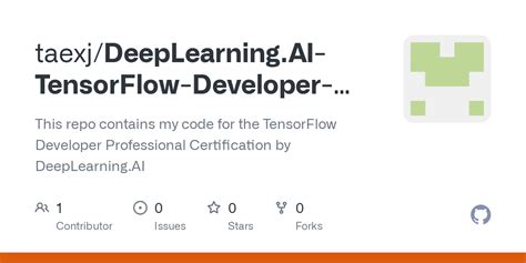 Github Taexjdeeplearningai Tensorflow Developer Certification This