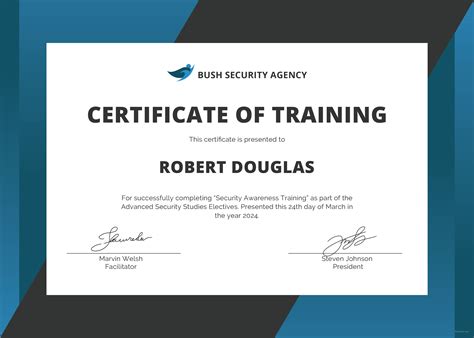 Free Security Training Certificate Template In Microsoft Word