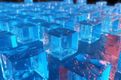 Blocks Of Ice With Water Drops Close Premium Ai Generated Image