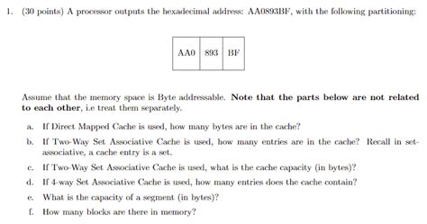 Solved 1 30 Points A Processor Outputs The Hexadecimal
