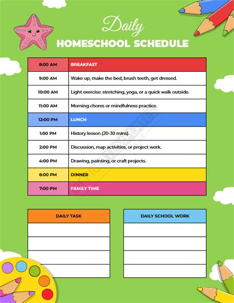 26 Free Homeschool Schedule Templates For Ms Word And Pdf