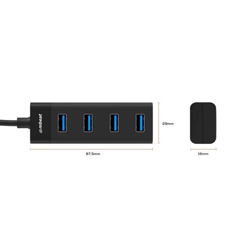 4 Port Usb 30 Hub Black
