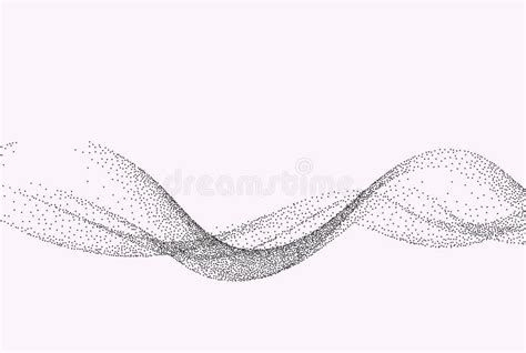 digital dynamic particle wave abstract wave flow on a white background