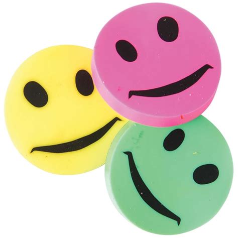 Wholesale Mini Smiley Face Erasers Assorted