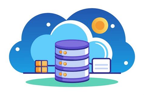 Premium Vector A Stack Of Data With A Cloud In The Background Install