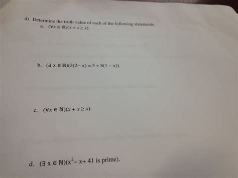 Solved Determine The Truth Value Of Each Of The Following
