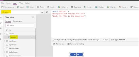 compose outlook email using mailto inside power apps form