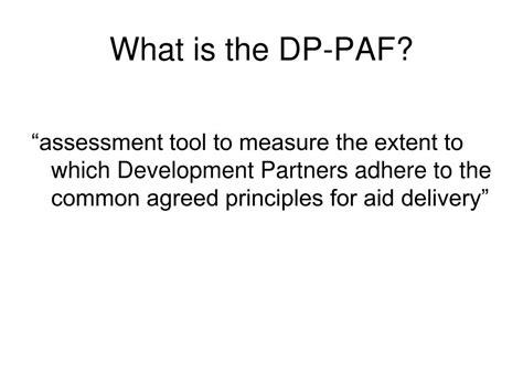 Ppt Development Partner Performance Assessment Framework Process And