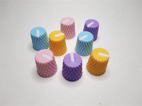 8 Pc Knurled Encoder Knobs Pastel Colored 3d Printed For Akai Mpk Mini