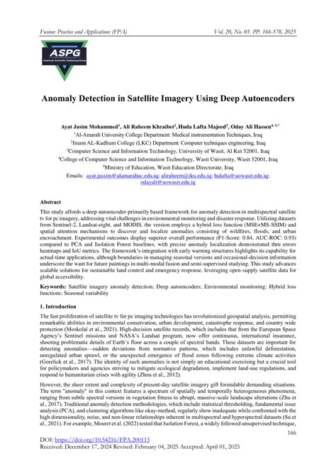 Pdf Anomaly Detection In Satellite Imagery Using Deep Autoencoders