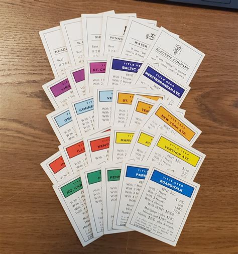 Original Monopoly Property Cards Parker Brothers Toys Monopoly