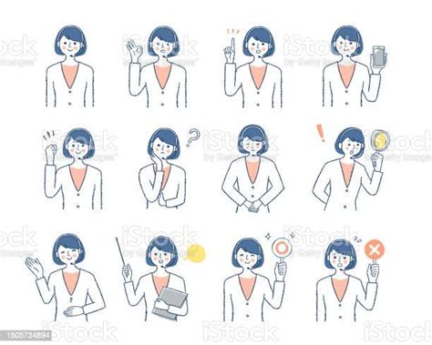 Variation Set Of Female Operators Facial Expressions Stock Illustration Download Image Now