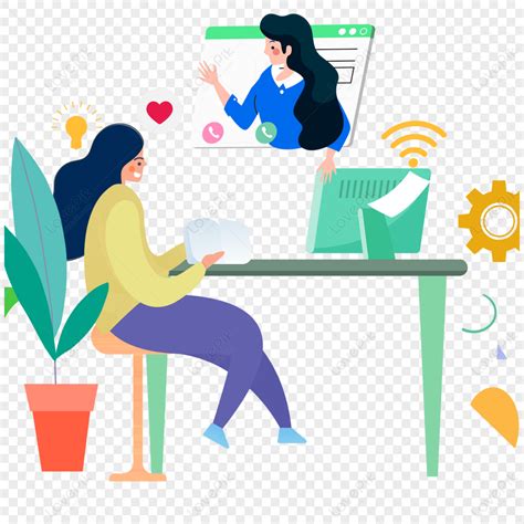 화상 통화 만화 Png 일러스트 및 벡터 이미지 무료 다운로드 Lovepik