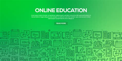 유행 선형 스타일에서 온라인 교육을 위한 디자인 템플릿과 요소의 벡터 세트온라인 교육과 관련 된 선형 아이콘과 완벽 한 패턴벡터 전자 학습에 대한 스톡 벡터 아트 및 기타