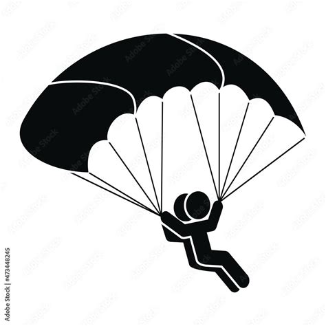 Parachute People Paratrooper Or Parachutist Free Falling And Descending