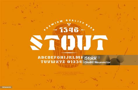 스텐실 플레이트 Serif 글꼴 및 공예 맥주 라벨 서식 파일 0명에 대한 스톡 벡터 아트 및 기타 이미지 0명 가시 갈색 Istock