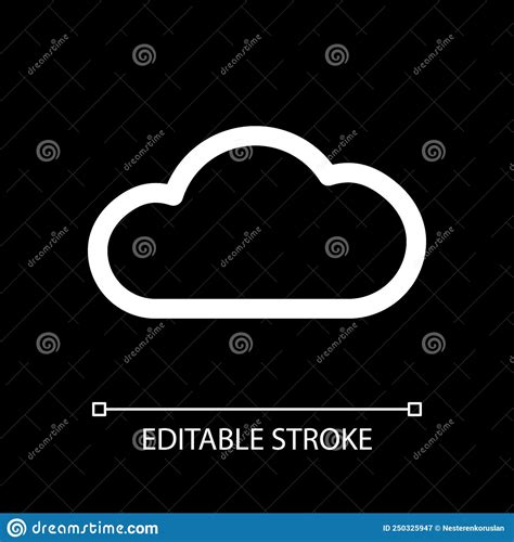 Cloud White Linear Ui Icon For Dark Theme Stock Vector Illustration