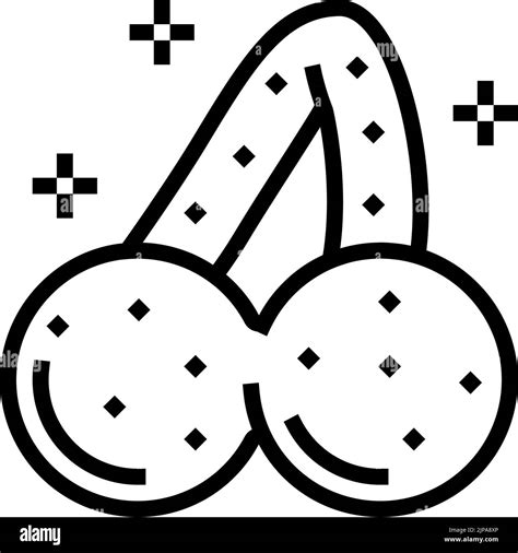 Cherry Jelly Candy Gummy Line Icon Vector Illustration Stock Vector Image And Art Alamy