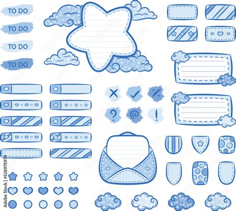 Collection Of Digital Printable Frame Notes With Planners Sticker And Sticky Notes Pack Stock