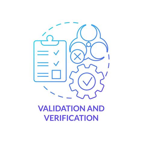 validation and verification blue gradient concept icon checkup action