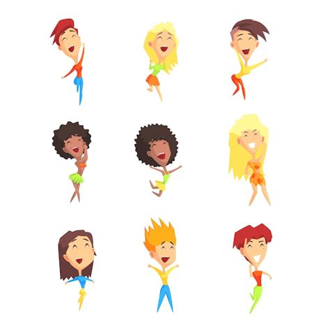 Premium Vector Cute Female Character Rejoicing