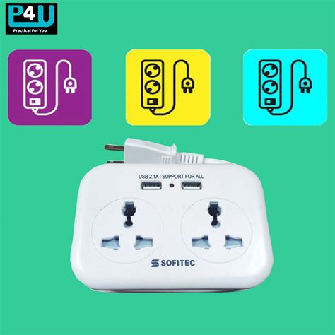 Functional Usb Foldable Pocket Universal Extension Socket 1m Power