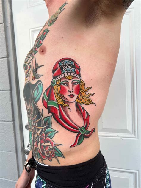 Traditional Pirate Lady Tattoo