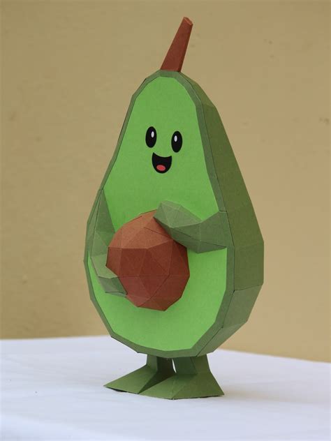 Modelo De Aguacate En Papel 3d Svg Y Pdf Bricolaje Escultura De