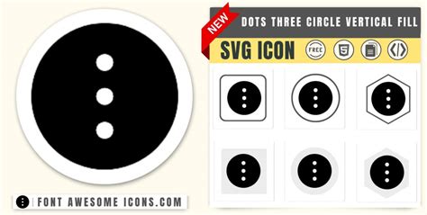 dots three circle vertical fill icon svg code — download path html
