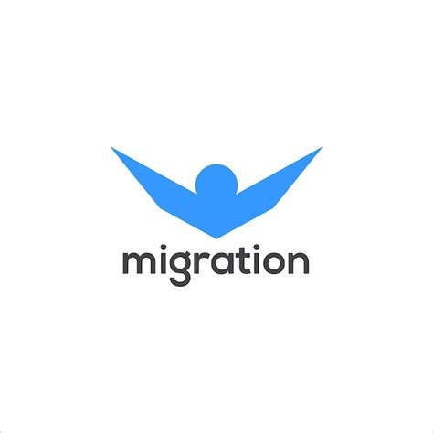 Migrations Logo Design Vektorvorlage Premium Vektor