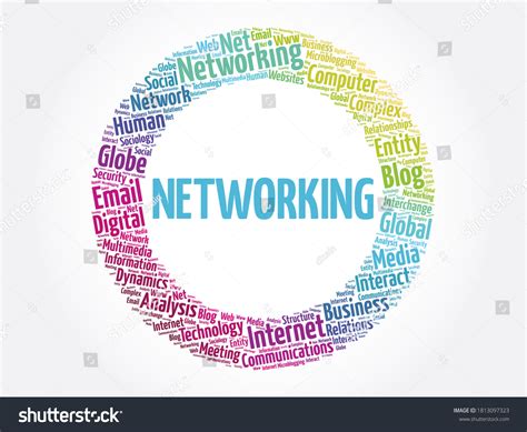 Networking Word Cloud Collage Technology Concept Stock Illustration