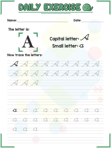 Cursive Alphabet Letter Tracing Practice And Handwriting Exercise For