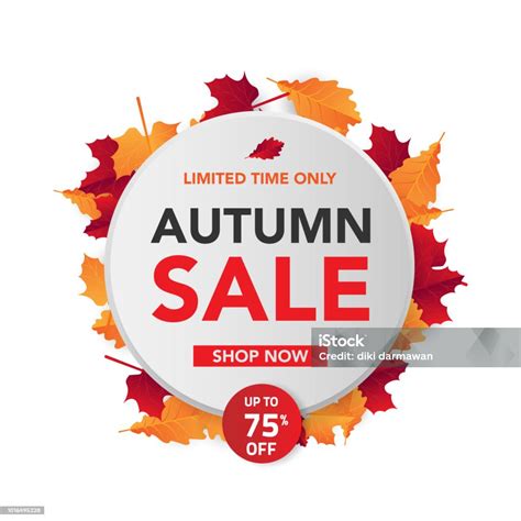 글자와가 판매 플라이어 템플릿입니다 밝은 잎을가 포스터 카드 레이블 배너 디자인입니다 벡터 일러스트 레이 션 10월에 대한 스톡 벡터 아트 및 기타 이미지 Istock