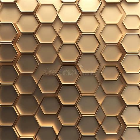 Modern Hexagonal Honeycomb Pattern With Golden Gradient And Organic Design Elements Stock Image