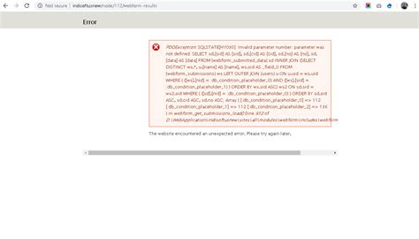Sql Error On Webform Submission 3154154