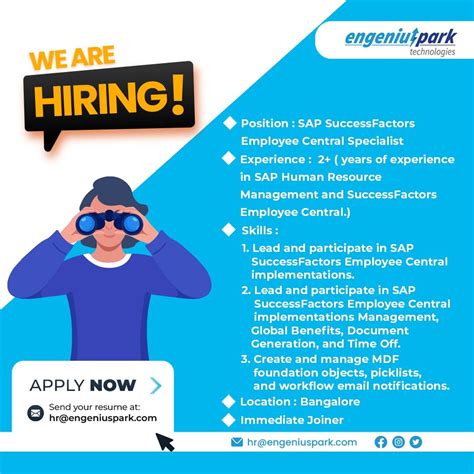 Ravisha Deshmukh On Linkedin We Are Hiring Sap Successfactor Employee Central Banglore Location