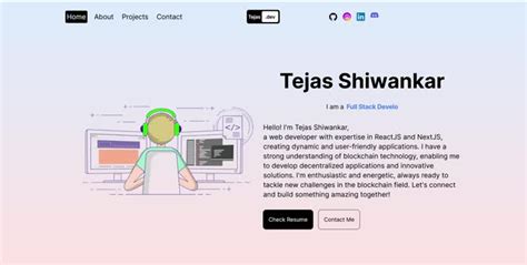 Tejas Shiwankar On Linkedin Webdevelopment Nextjs Framermotion Emailjs Portfolio Webdesign
