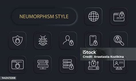 Antivirus Set Icon Cyber Security Password Hacker Spider Social Network Victim Protect Your