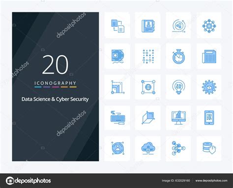 Data Science Cyber Security Blue Color Icon Presentation Stock Vector By ©flatart 632029160